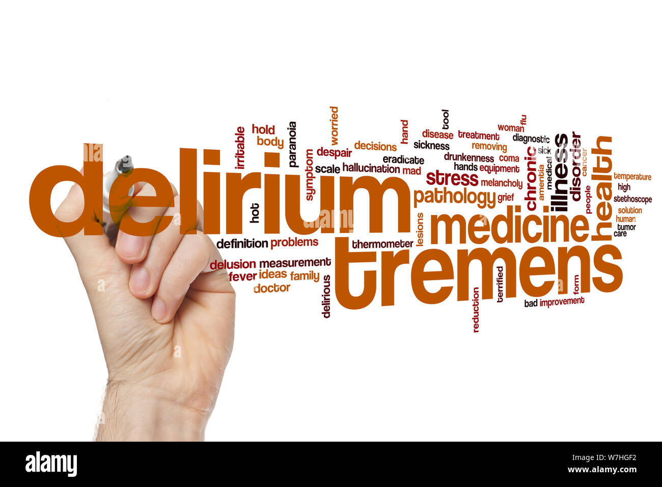Delirium tremens word cloud concept Stock Photo - Alamy