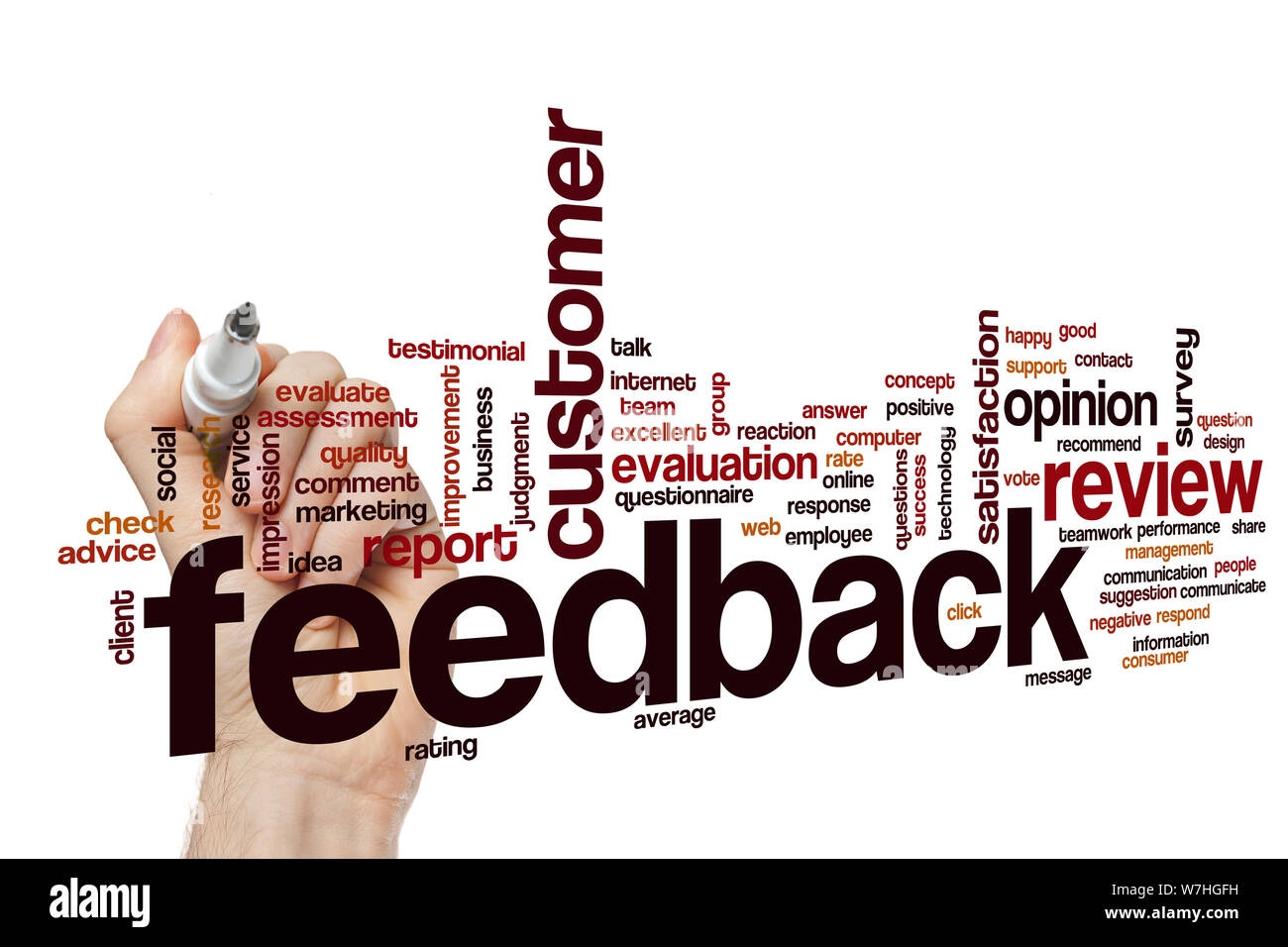 Feedback word cloud Stock Photo - Alamy