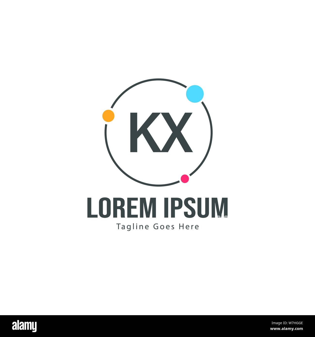 Initial KX logo template with modern frame. Minimalist KX letter logo ...