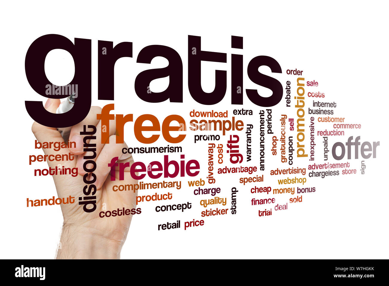 Gratis word cloud Stock Photo - Alamy