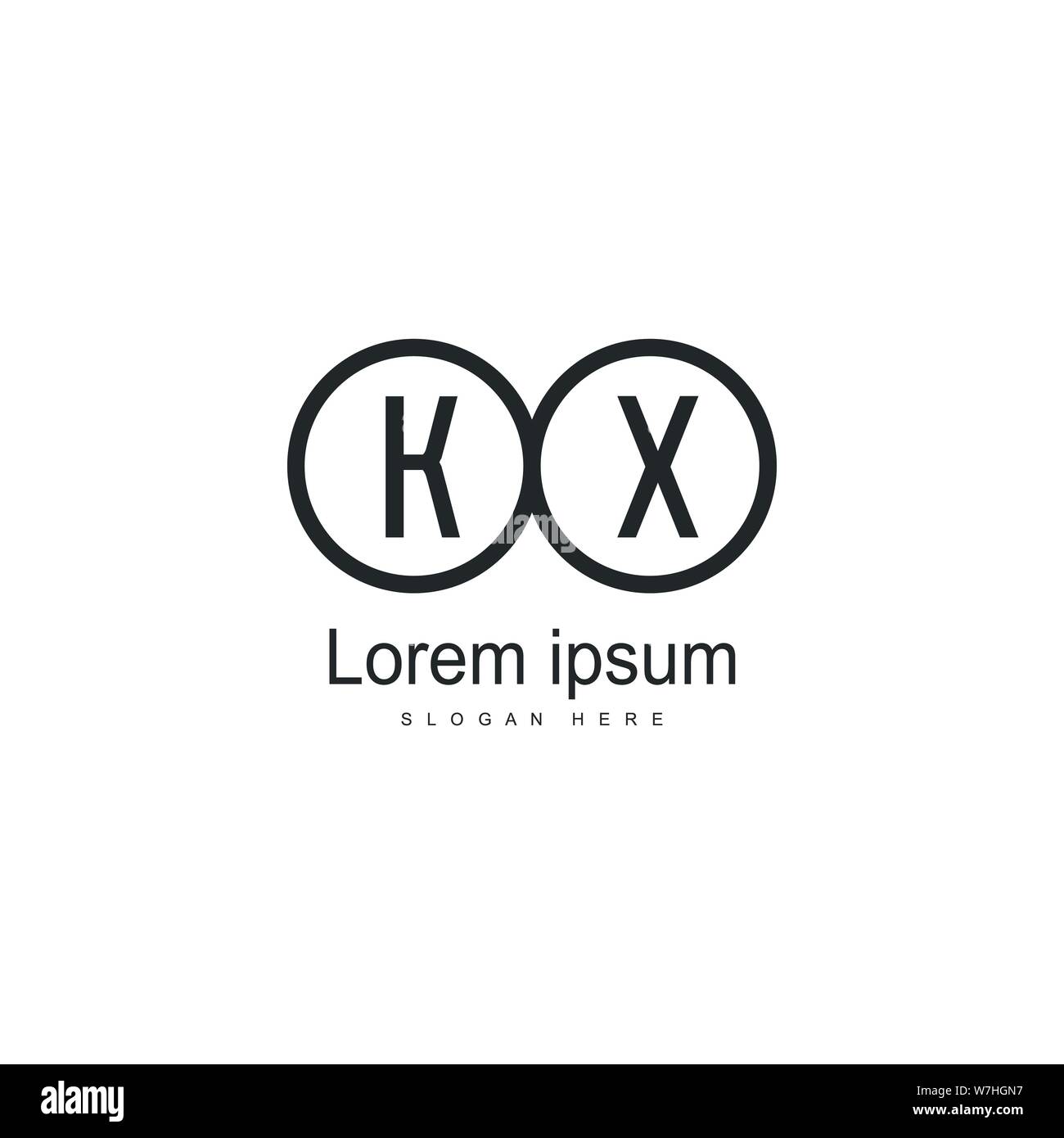 Initial KX logo template with modern frame. Minimalist KX letter logo ...