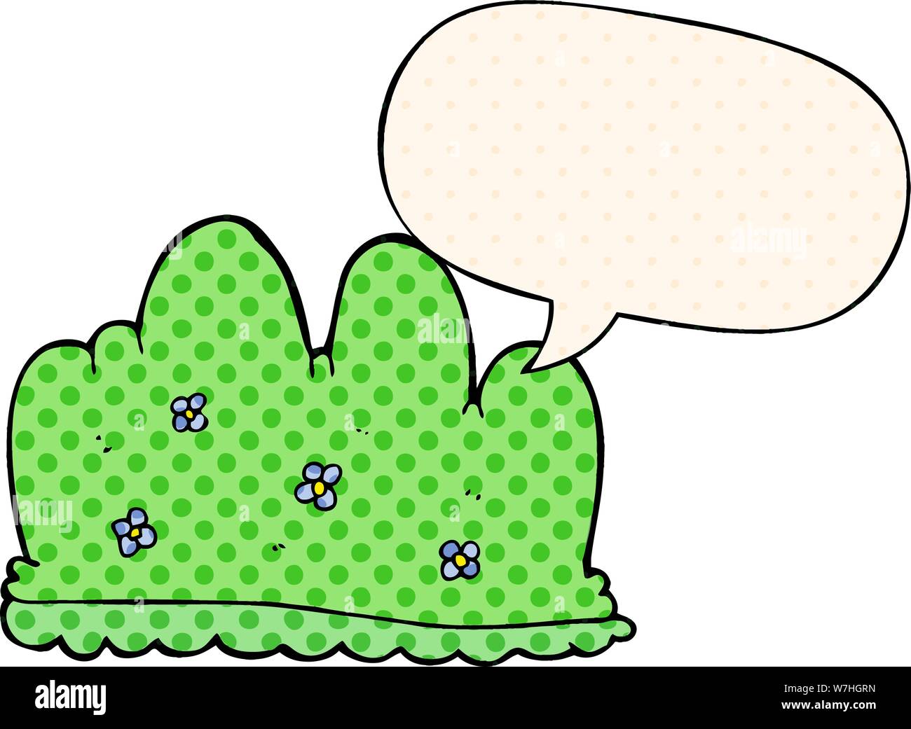 cartoon hedge with speech bubble in comic book style Stock Vector Image ...