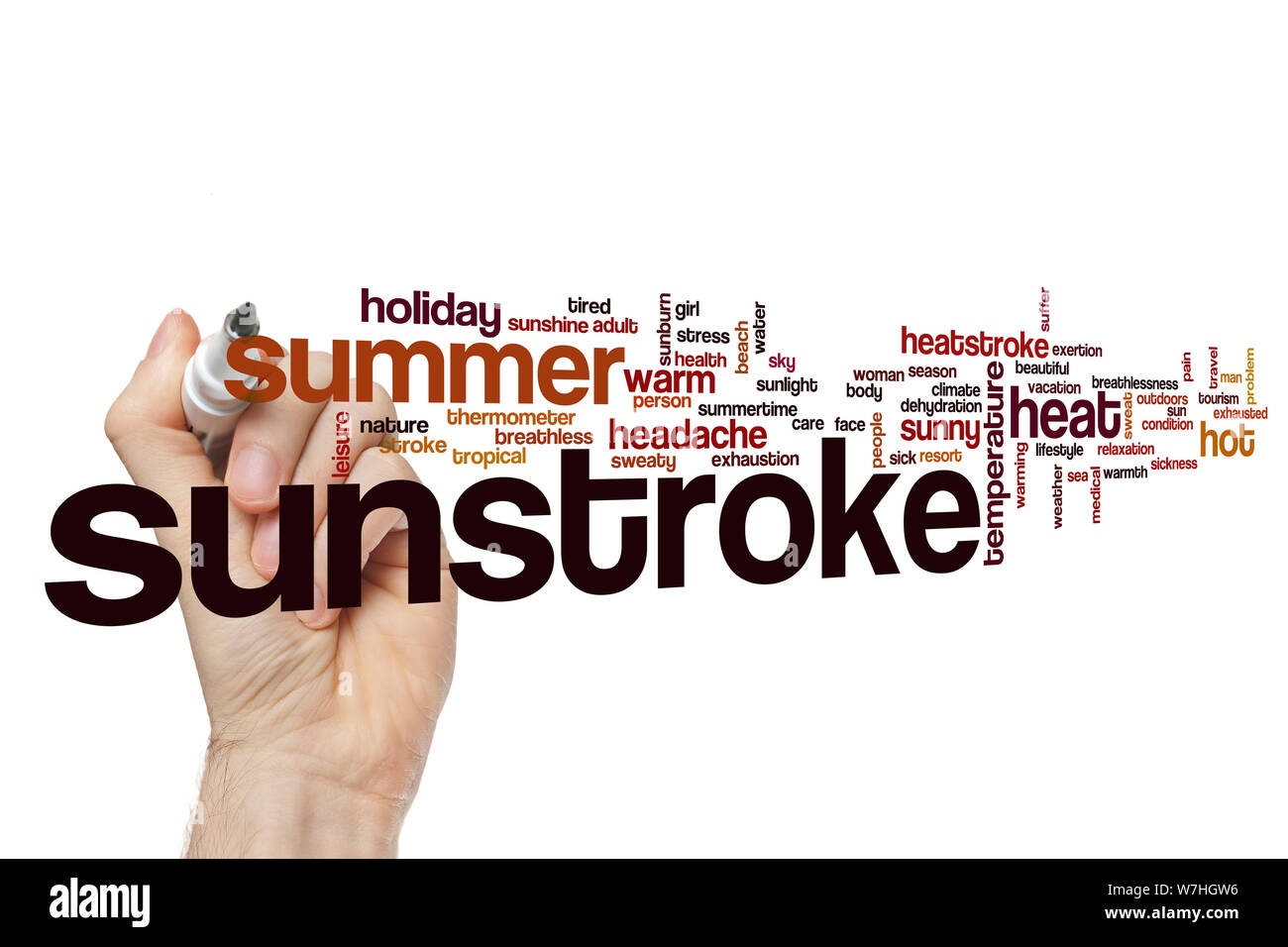 Sunstroke word cloud concept Stock Photo - Alamy