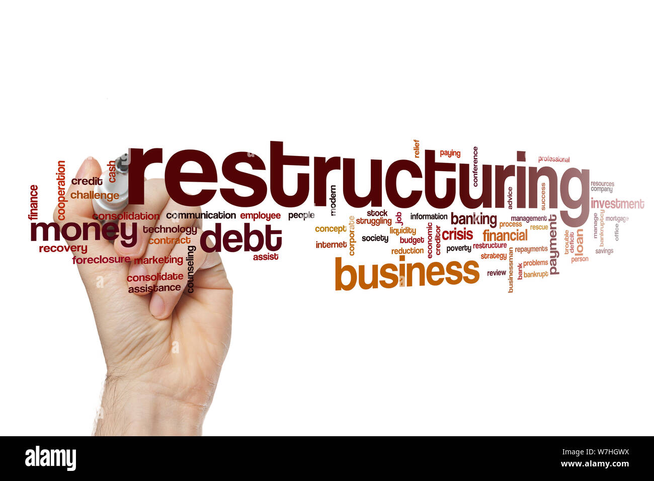 Restructuring word cloud Stock Photo - Alamy