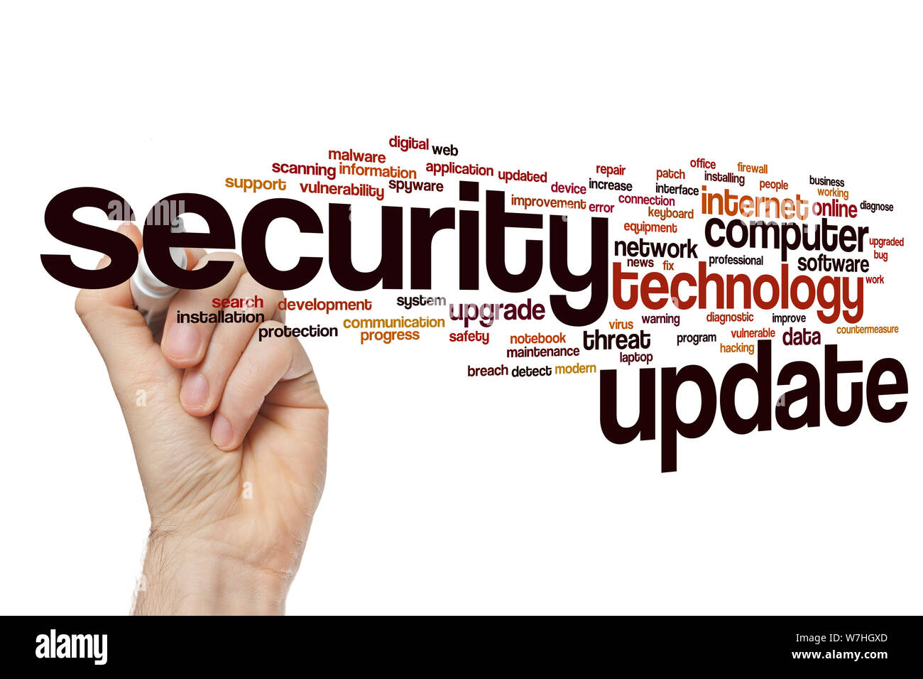Security update word cloud concept Stock Photo - Alamy