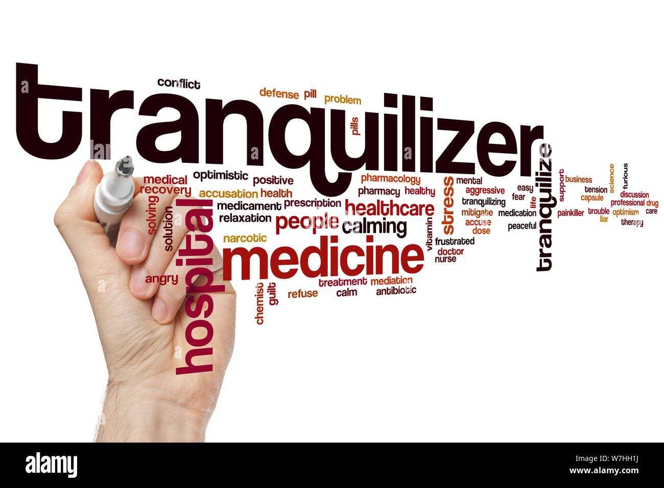 Tranquilizer word cloud concept Stock Photo - Alamy