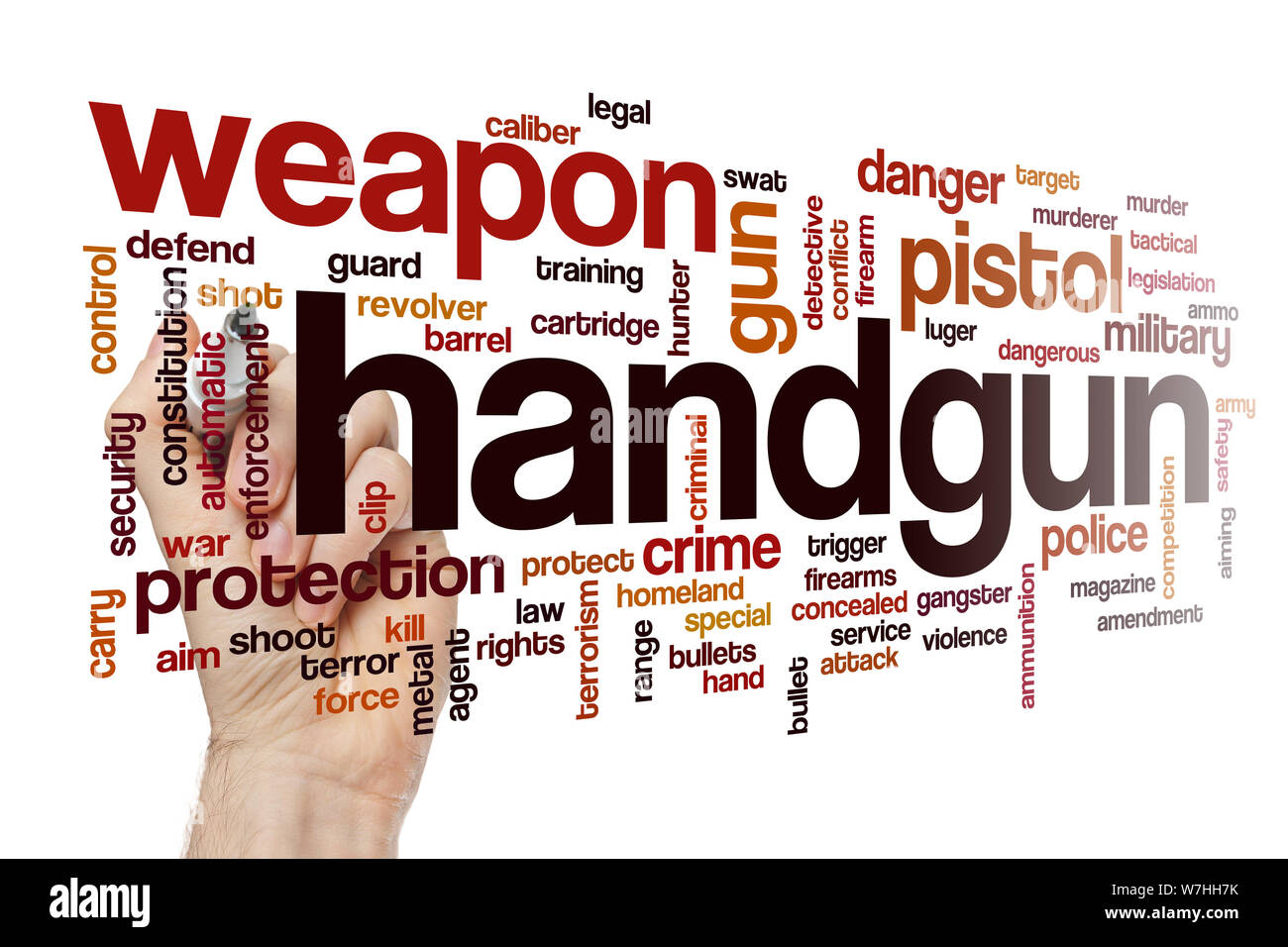 Handgun word cloud Stock Photo - Alamy