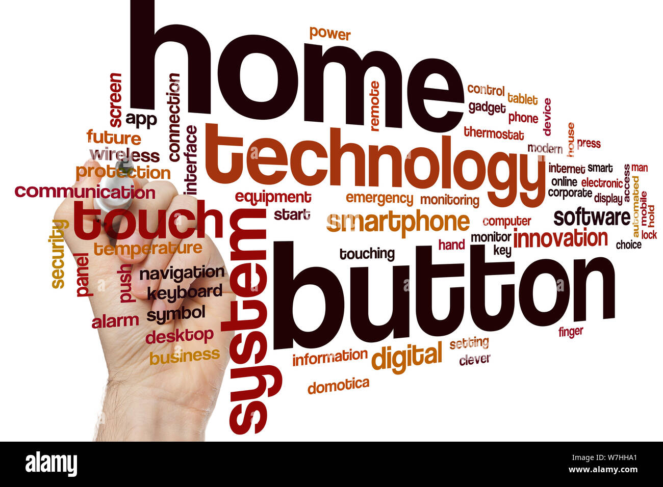 Home button word cloud concept Stock Photo - Alamy