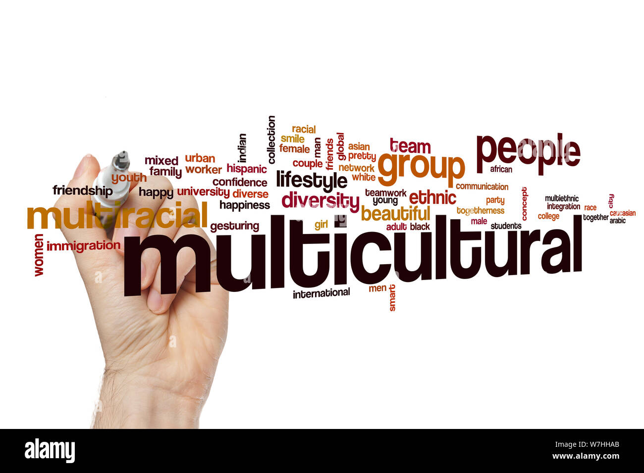 Multicultural word cloud Stock Photo - Alamy