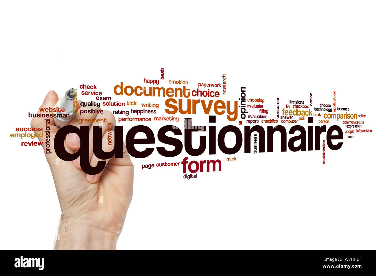 Questionnaire word cloud Stock Photo - Alamy