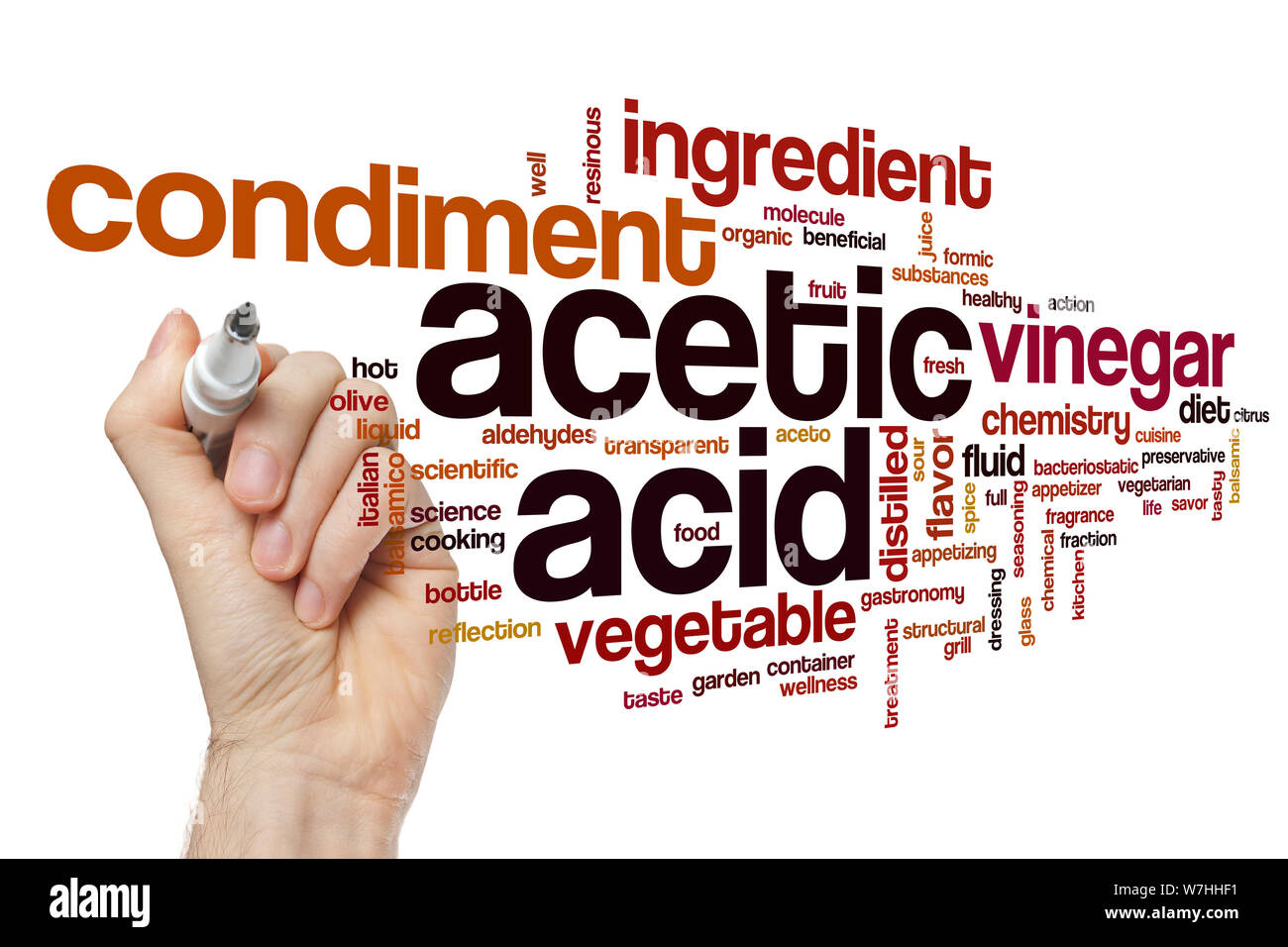 Acetic acid word cloud concept Stock Photo - Alamy