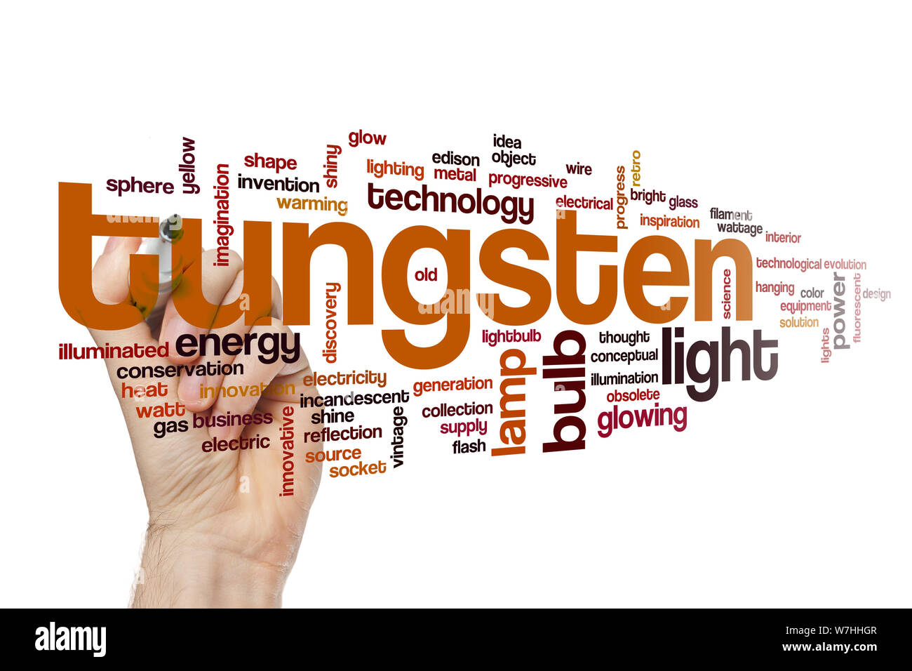 Tungsten word cloud Stock Photo - Alamy