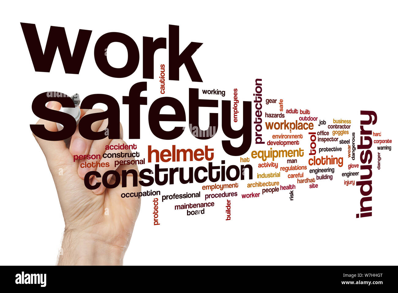Work safety word cloud concept Stock Photo - Alamy