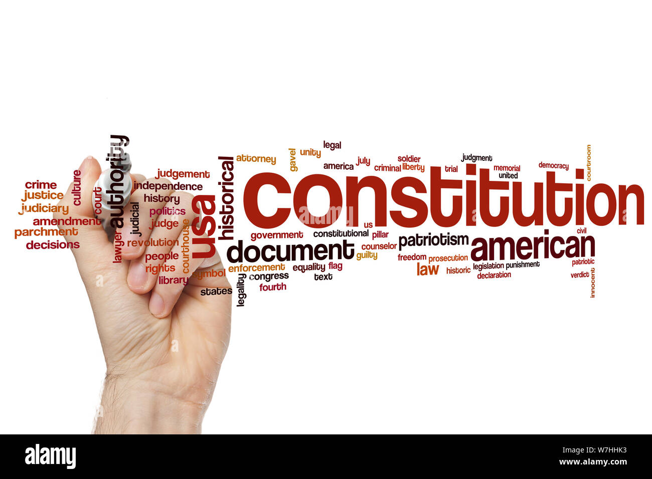 Constitution word cloud Stock Photo - Alamy