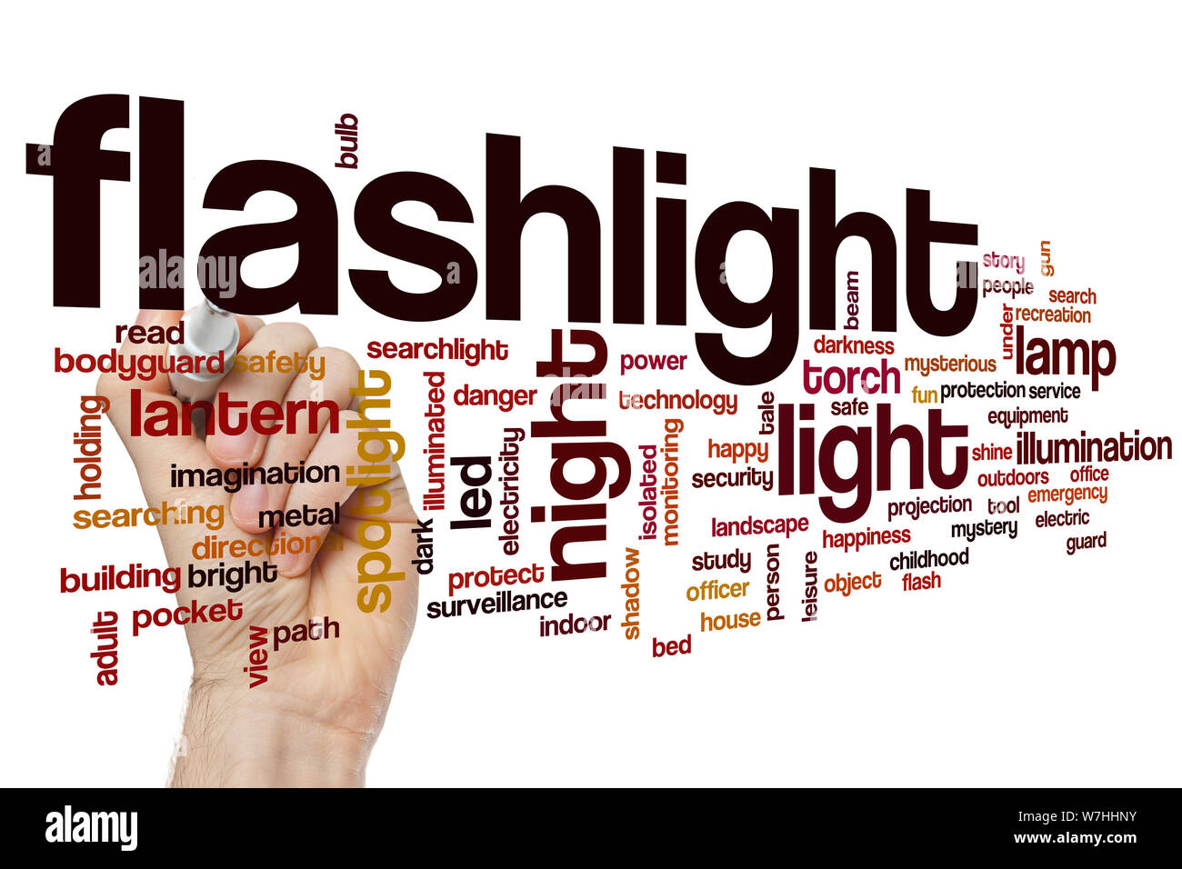 Flashlight word cloud Stock Photo - Alamy