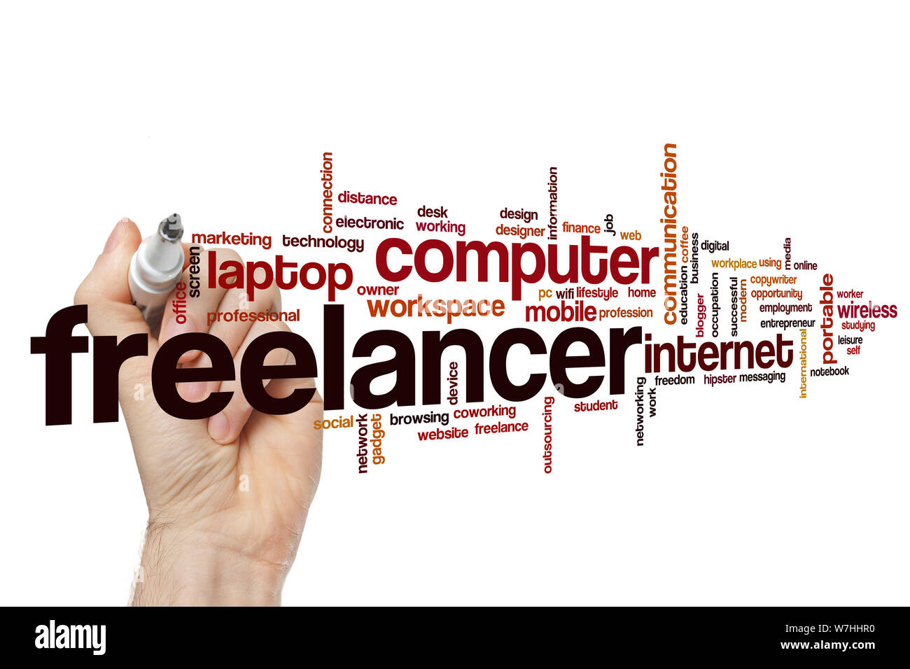 Freelancer word cloud Stock Photo - Alamy