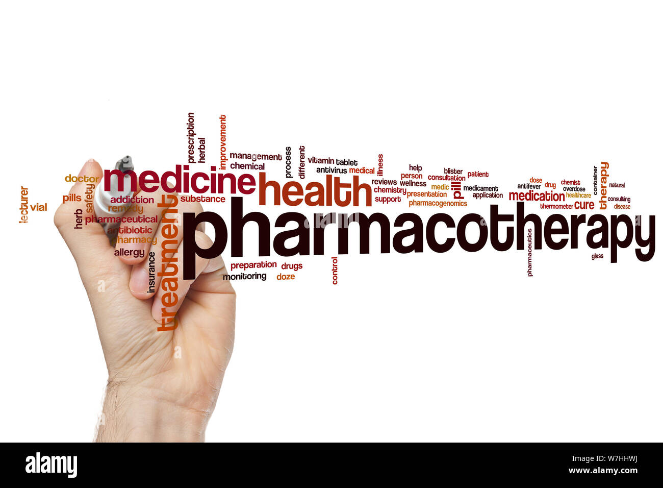 Pharmacotherapy word cloud concept Stock Photo - Alamy