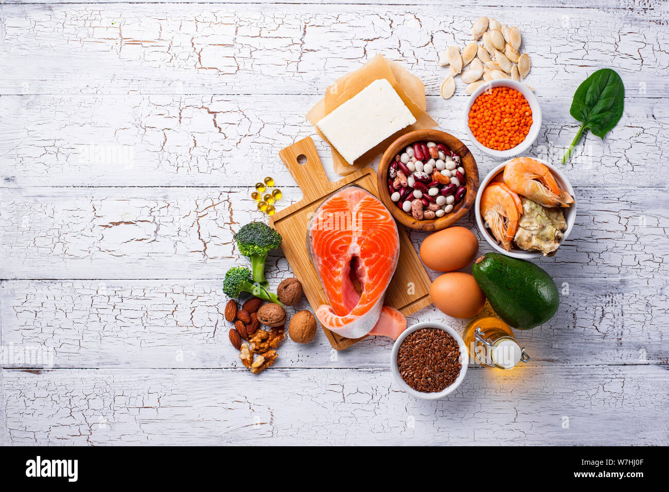 Products sources of Omega-3 acids Stock Photo - Alamy