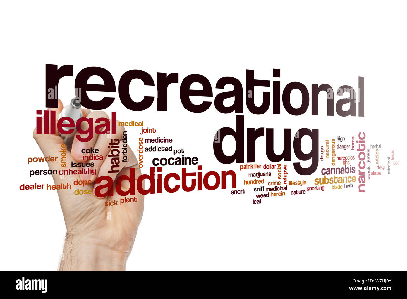 Recreational drug word cloud concept Stock Photo - Alamy