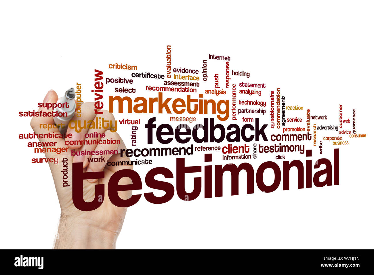 Testimonial word cloud concept Stock Photo - Alamy