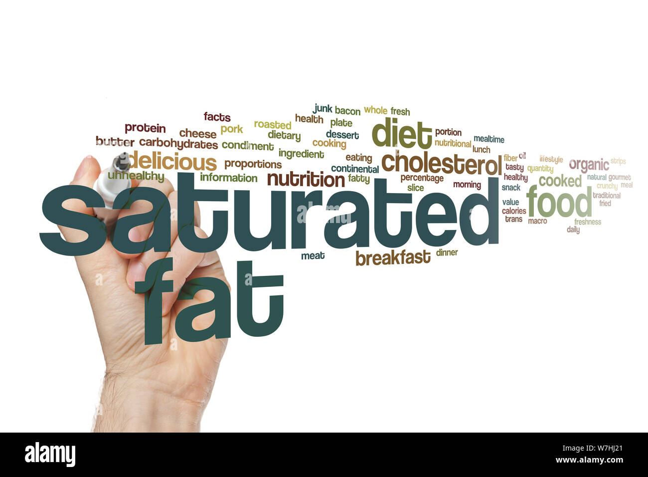 Saturated fat word cloud concept Stock Photo - Alamy