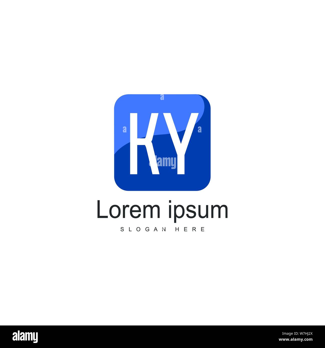 Initial KY logo template with modern frame. Minimalist KY letter logo ...