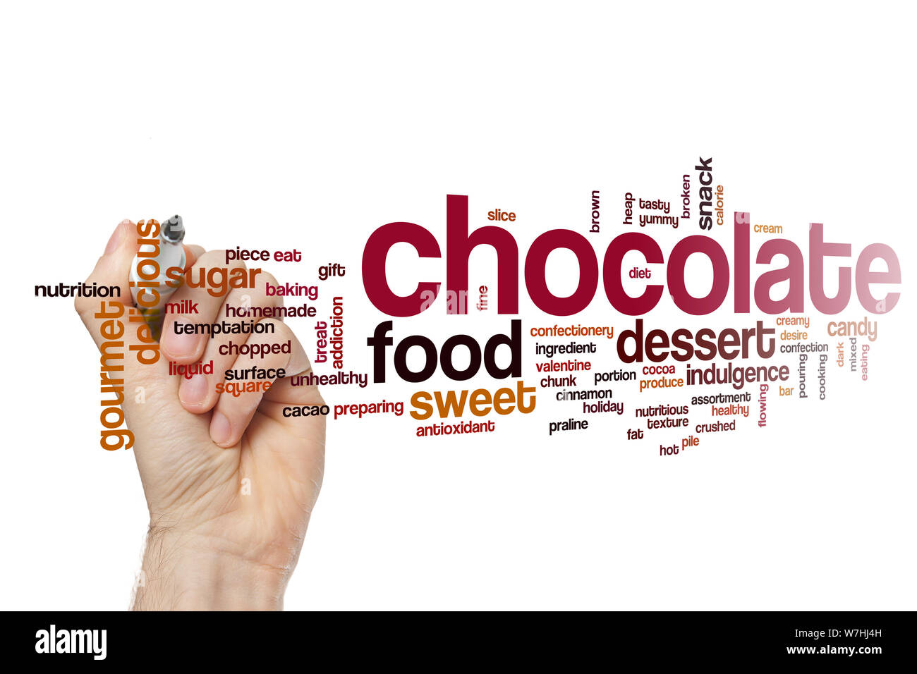 Chocolate word cloud concept Stock Photo - Alamy