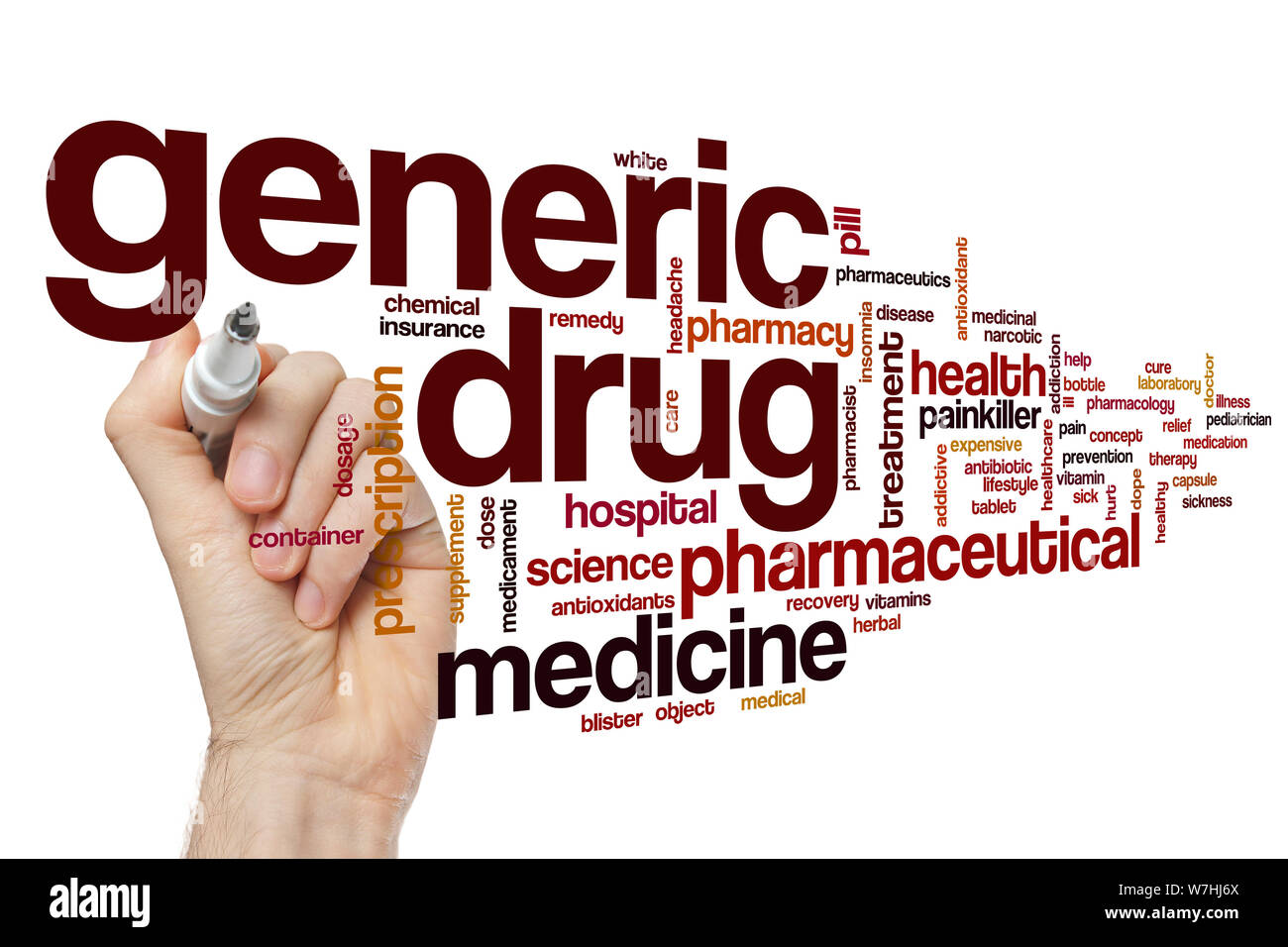 Generic drug word cloud concept Stock Photo - Alamy