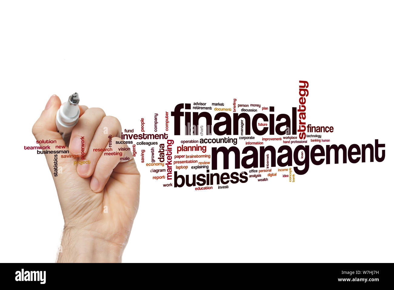 Financial management word cloud Stock Photo - Alamy