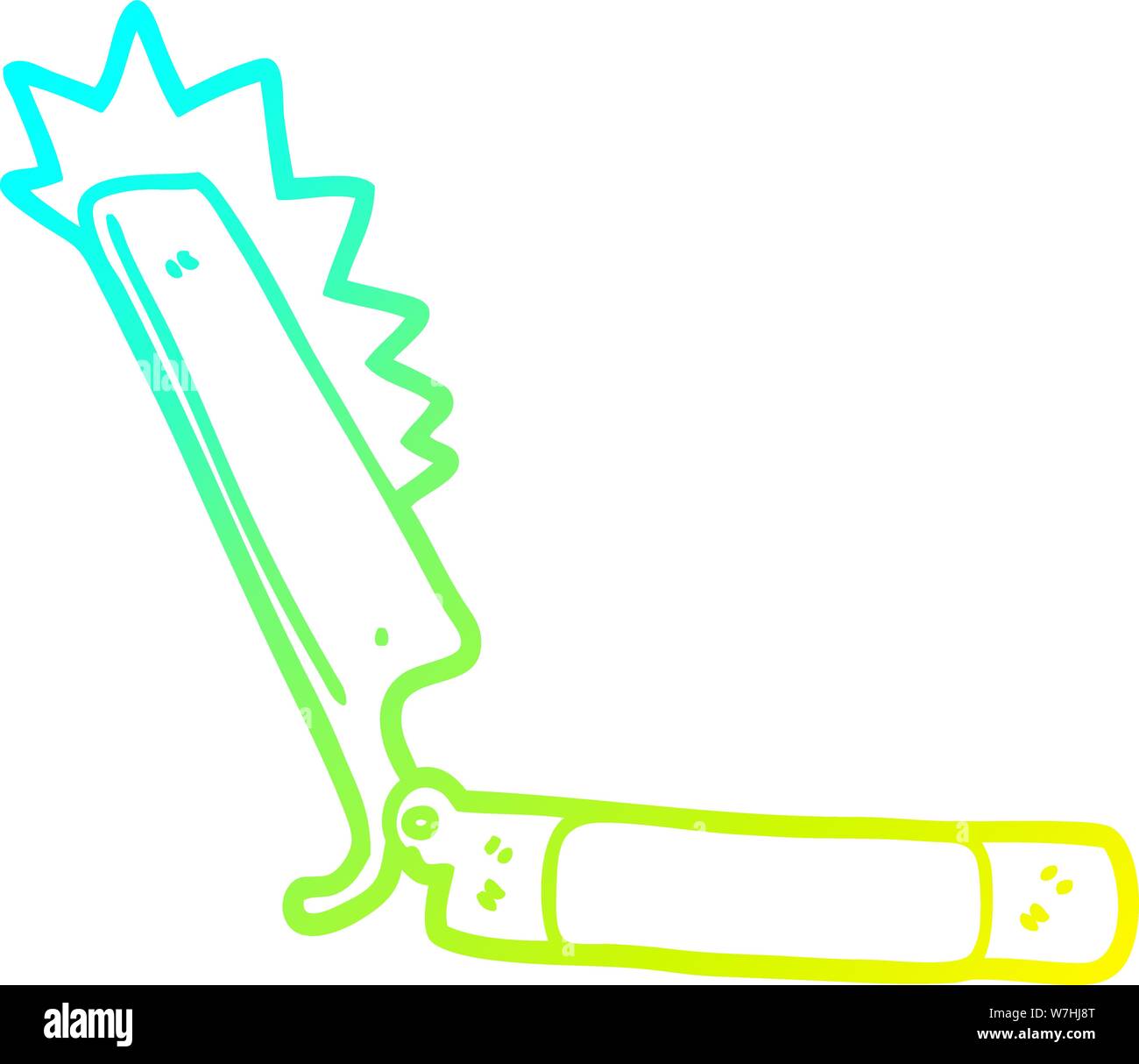 cold gradient line drawing of a cartoon sharp razor Stock Vector Image ...