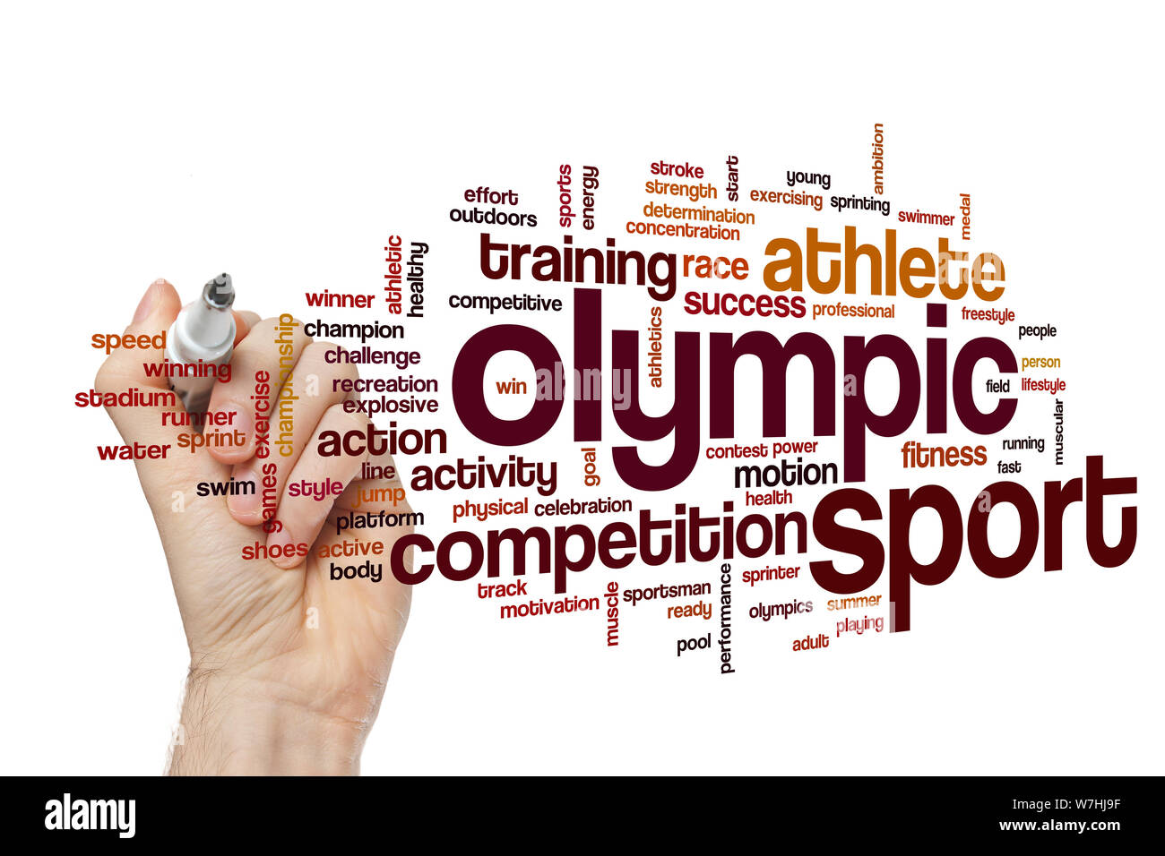 Olympic sport word cloud Stock Photo - Alamy