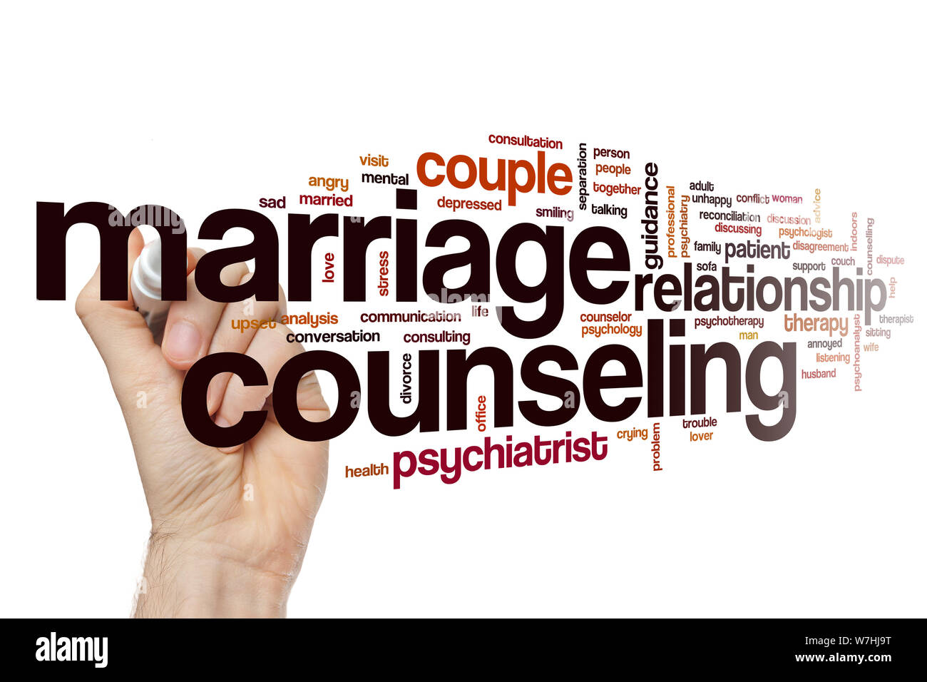 Marriage counseling word cloud concept Stock Photo - Alamy