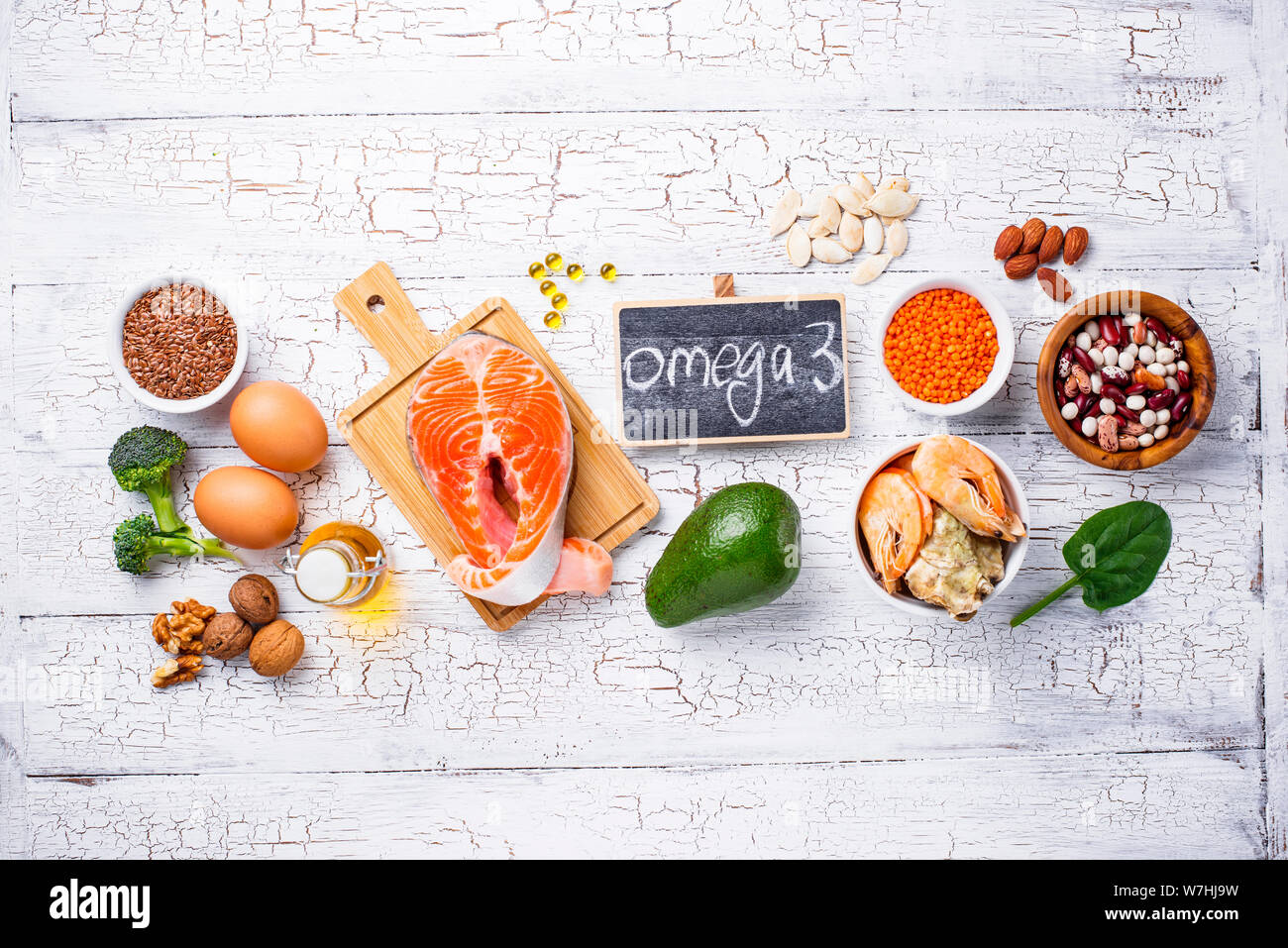 Products sources of Omega-3 acids Stock Photo - Alamy