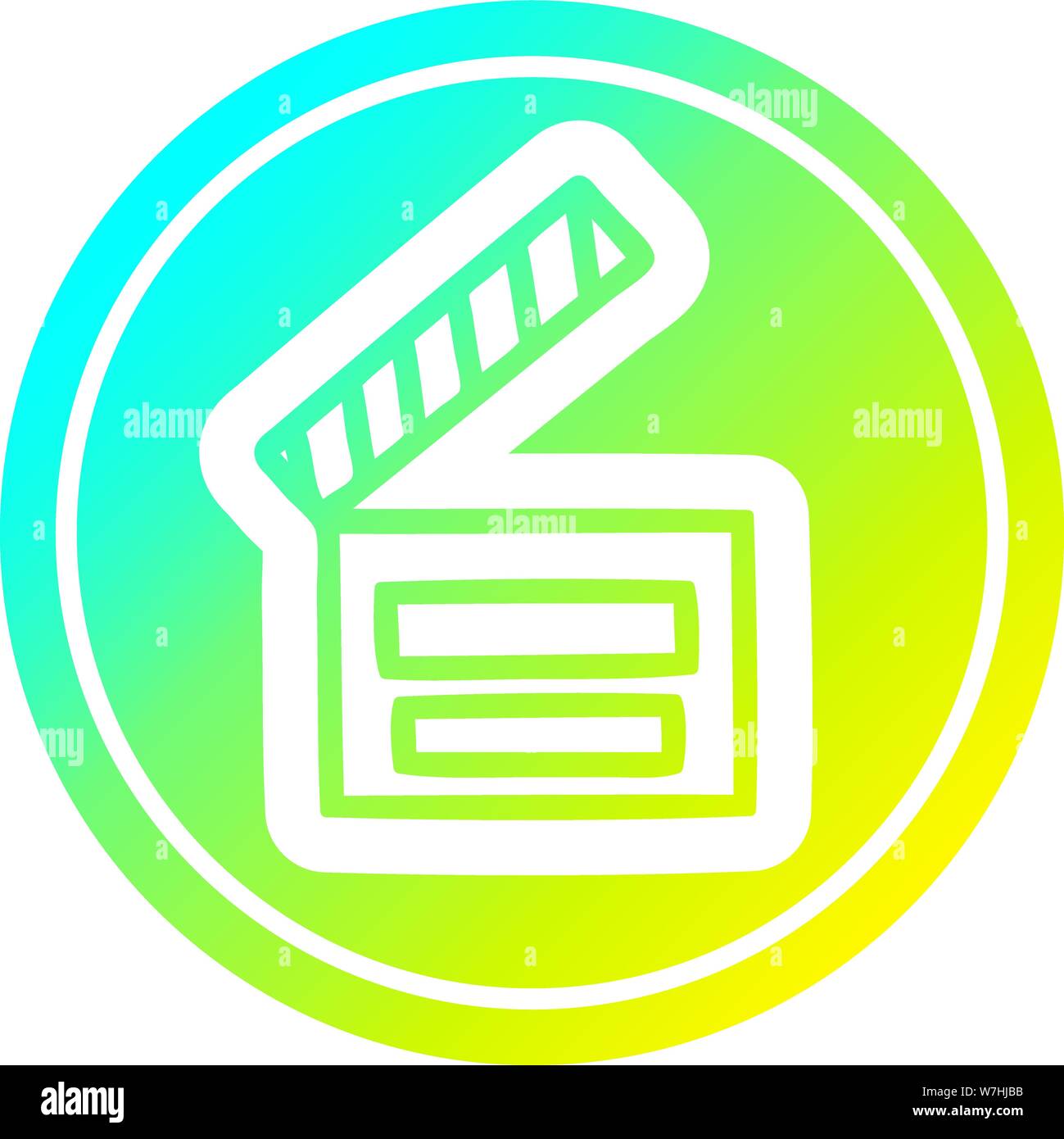 movie clapper board circular icon with cool gradient finish Stock Vector Image & Art - Alamy