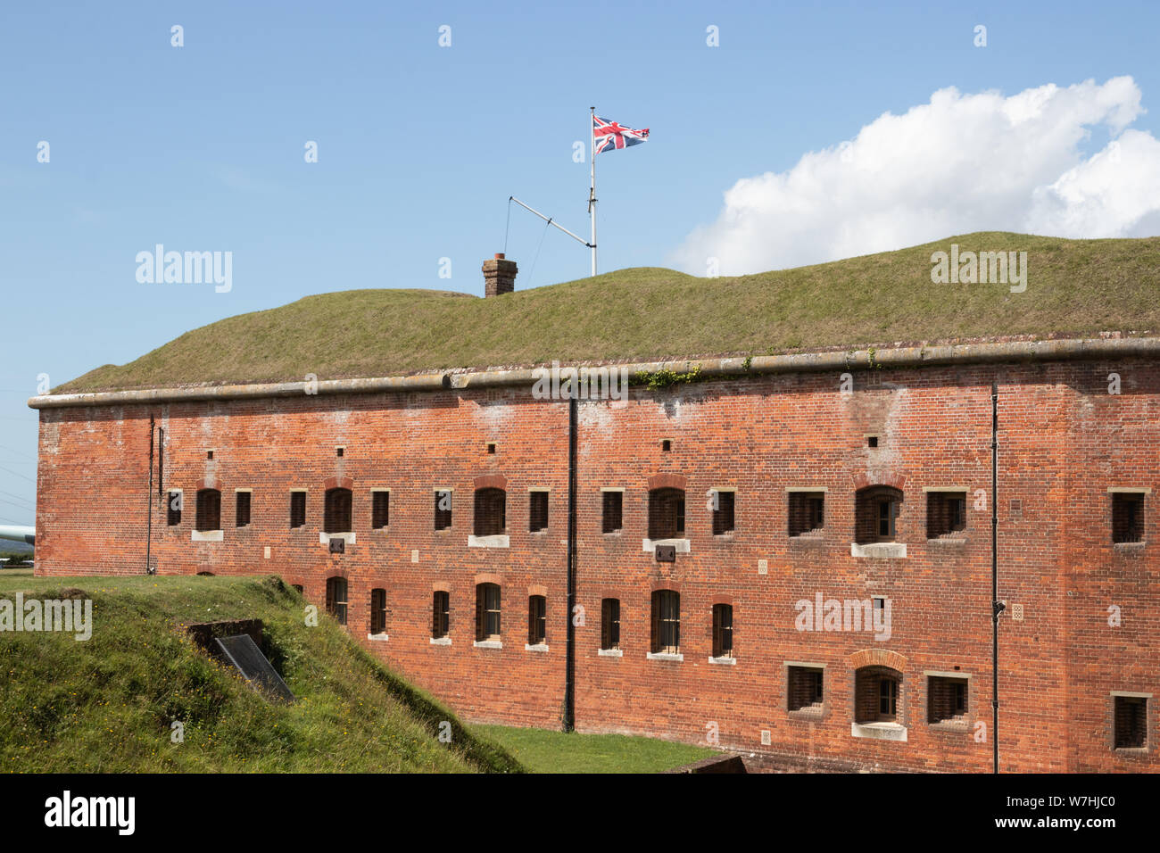 The exterior of Fort Nelson in Portsmouth, an old brick fort Stock ...