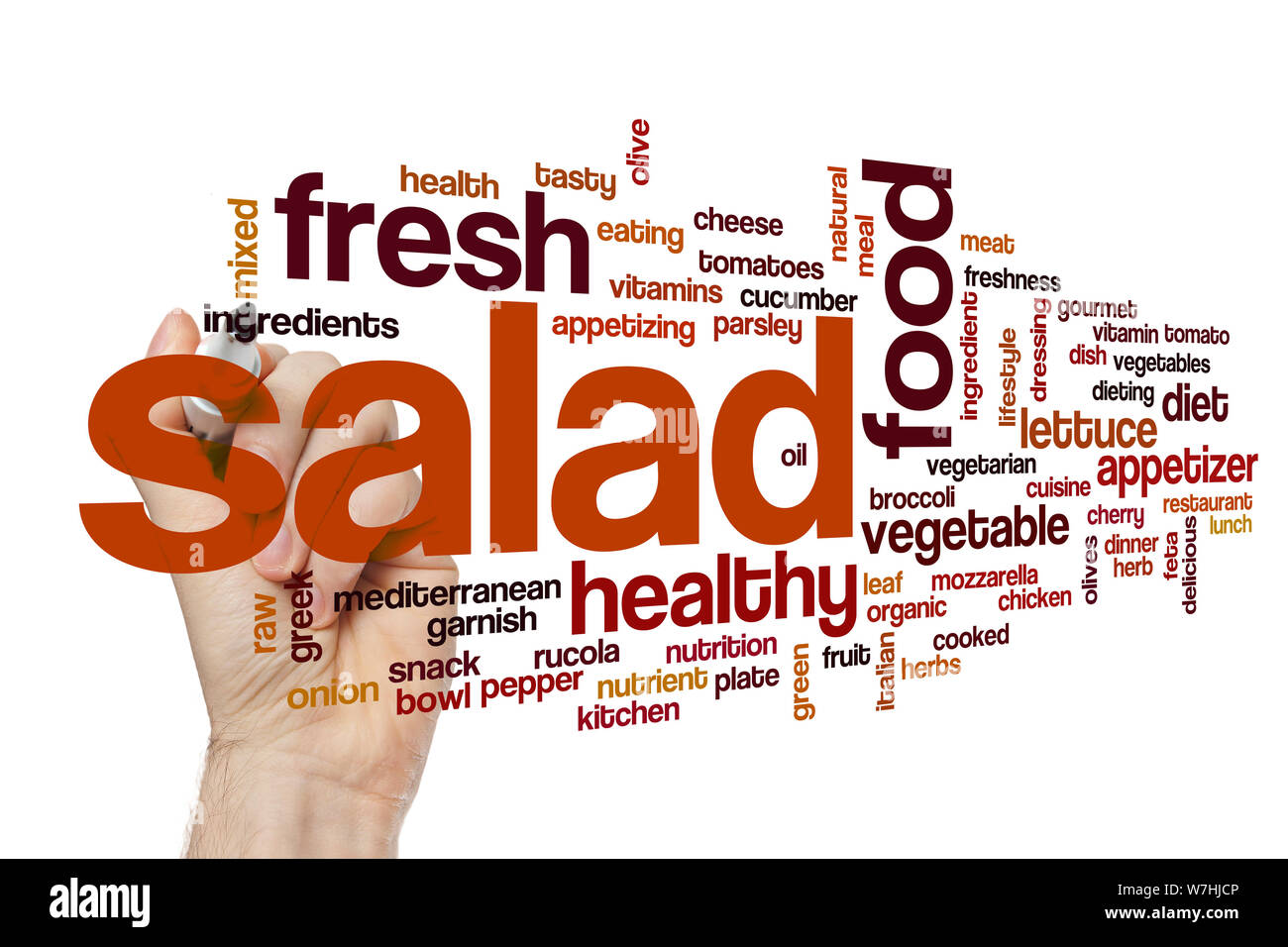 Salad word cloud Stock Photo - Alamy