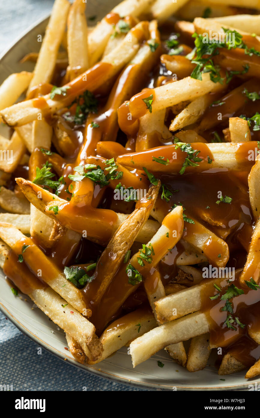 Homemade American Gravy Fries with Salt and Pepper Stock Photo - Alamy