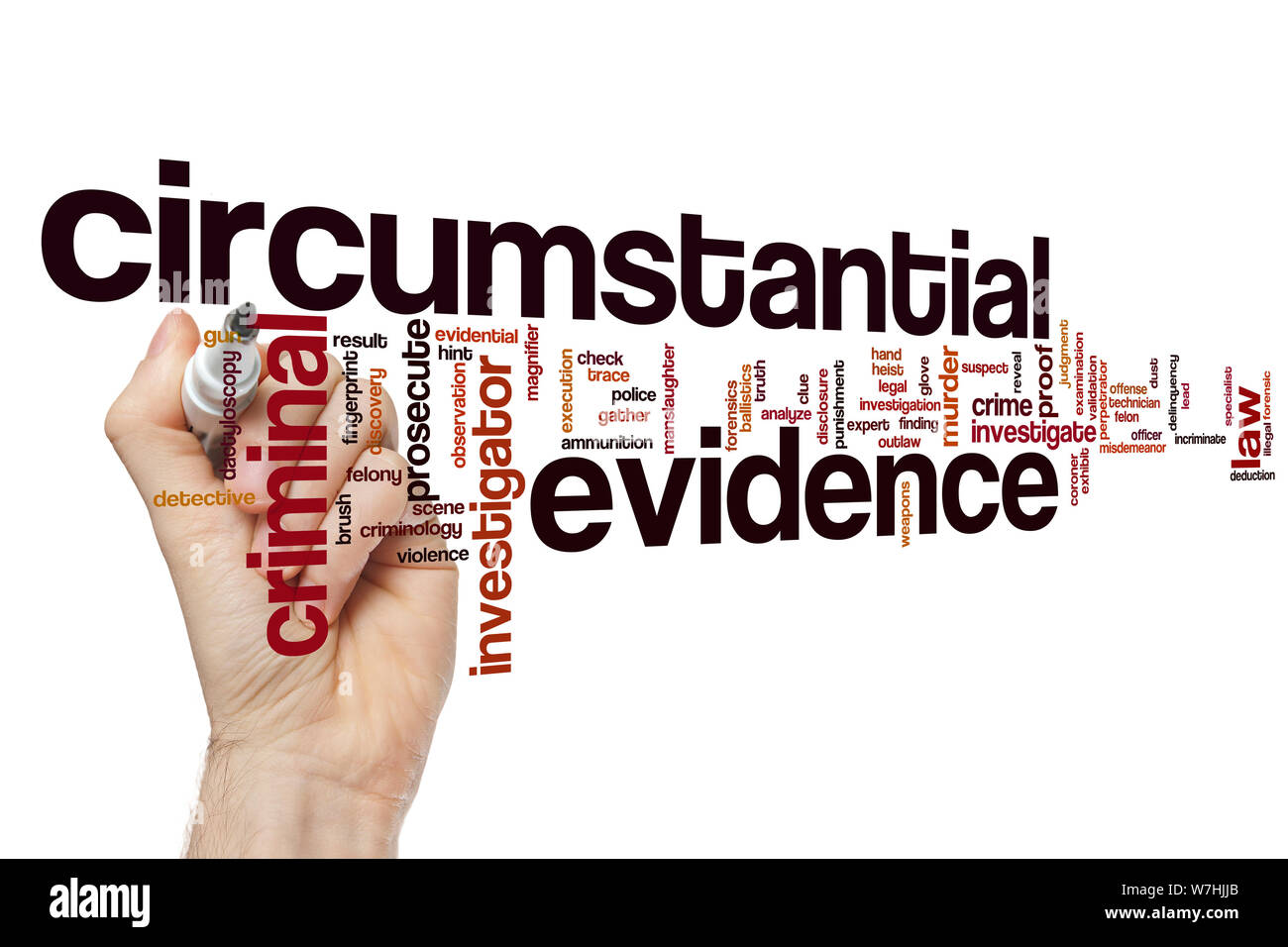 Circumstantial evidence word cloud concept Stock Photo - Alamy