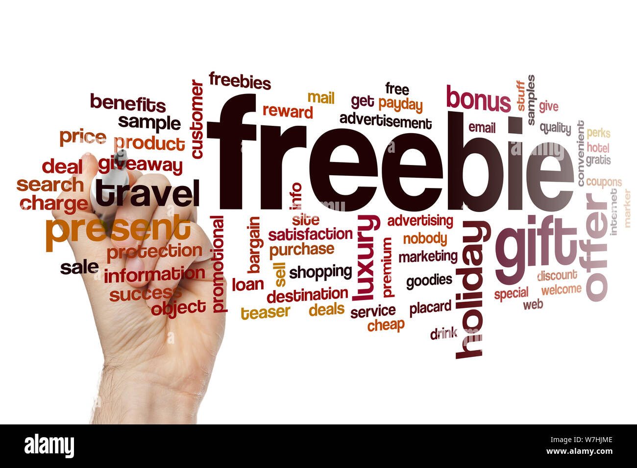 Freebie word cloud concept Stock Photo - Alamy