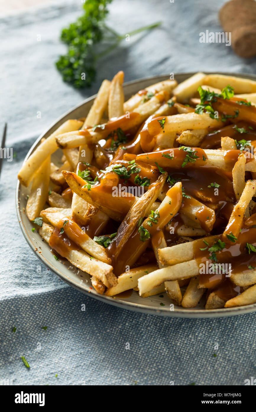 Homemade American Gravy Fries with Salt and Pepper Stock Photo - Alamy