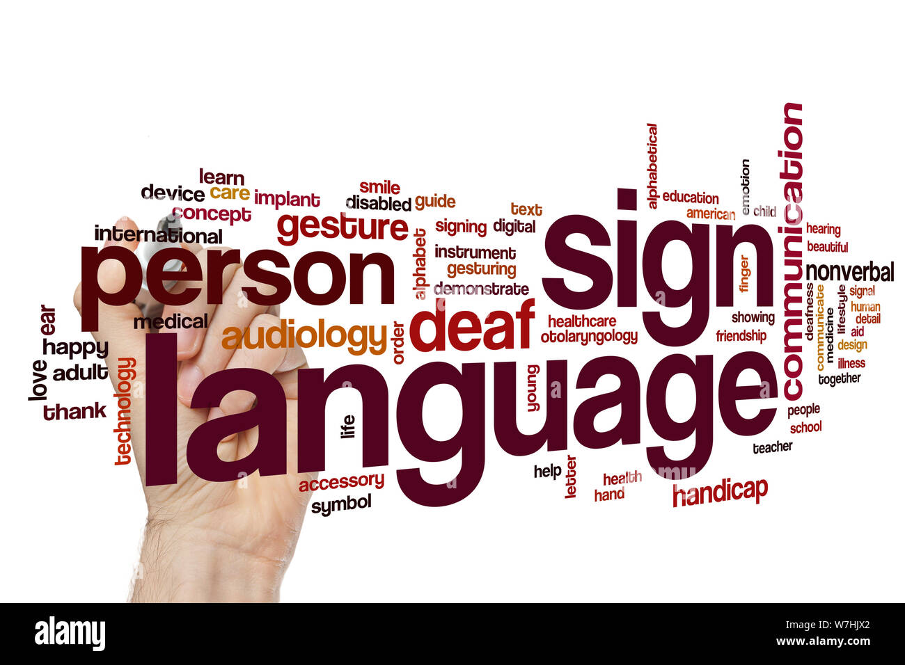 Sign language word cloud concept Stock Photo - Alamy