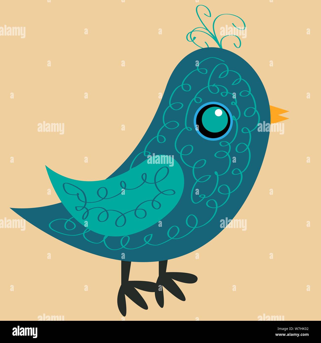 Yellow bird singing cartoon Stock Vector Images - Alamy