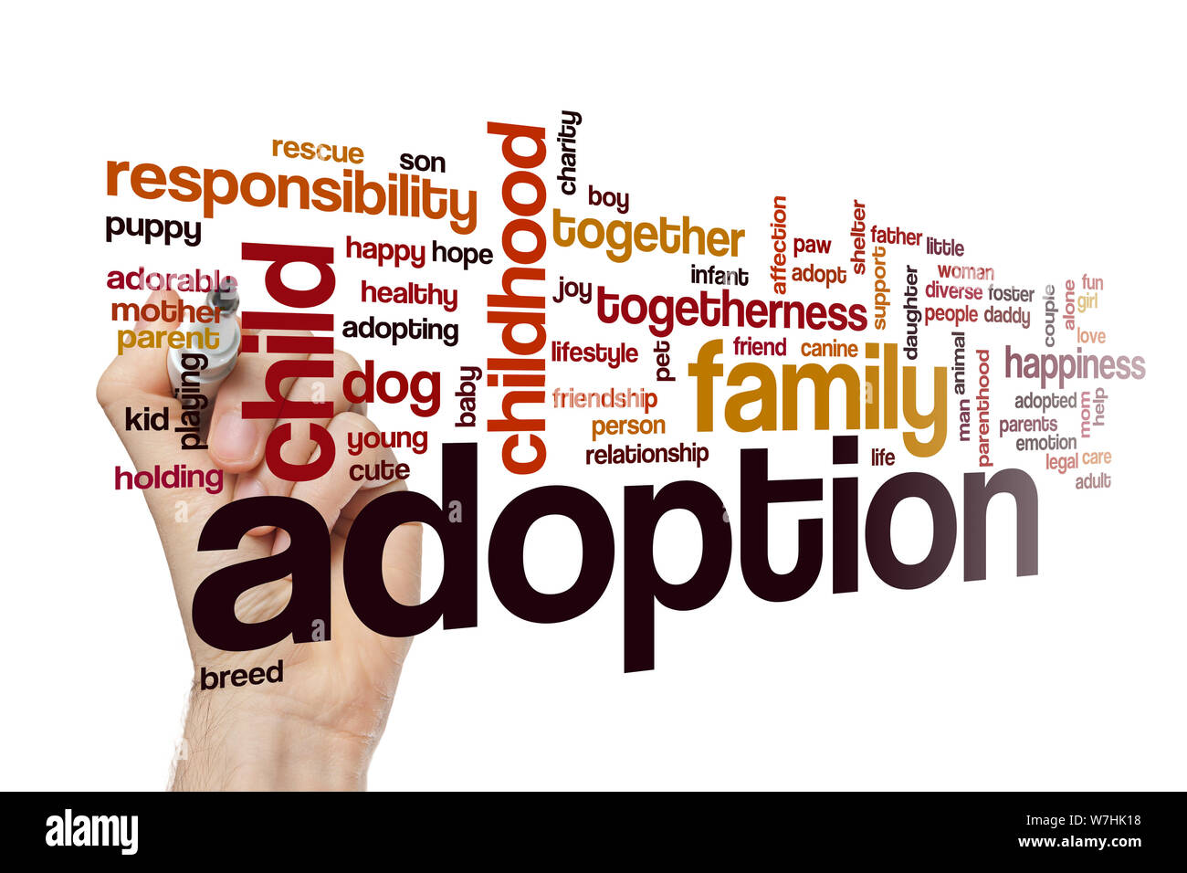 Adoption word cloud concept Stock Photo - Alamy