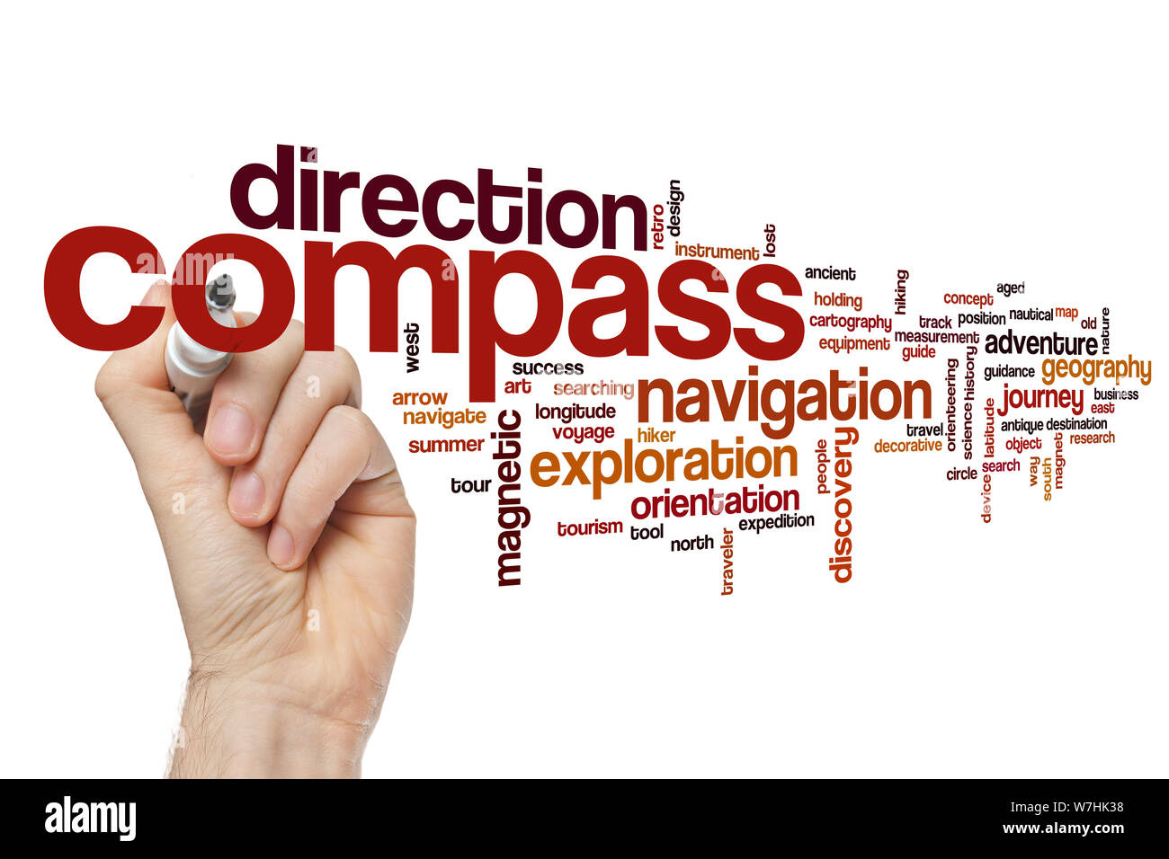 Compass word cloud concept Stock Photo - Alamy