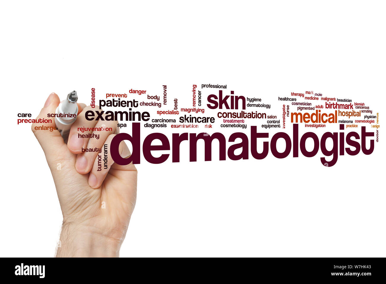 Dermatologist word cloud concept Stock Photo - Alamy