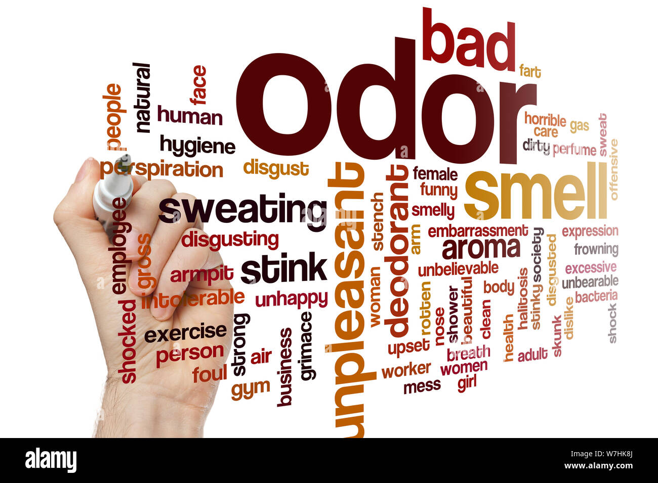 Odor word cloud Stock Photo - Alamy