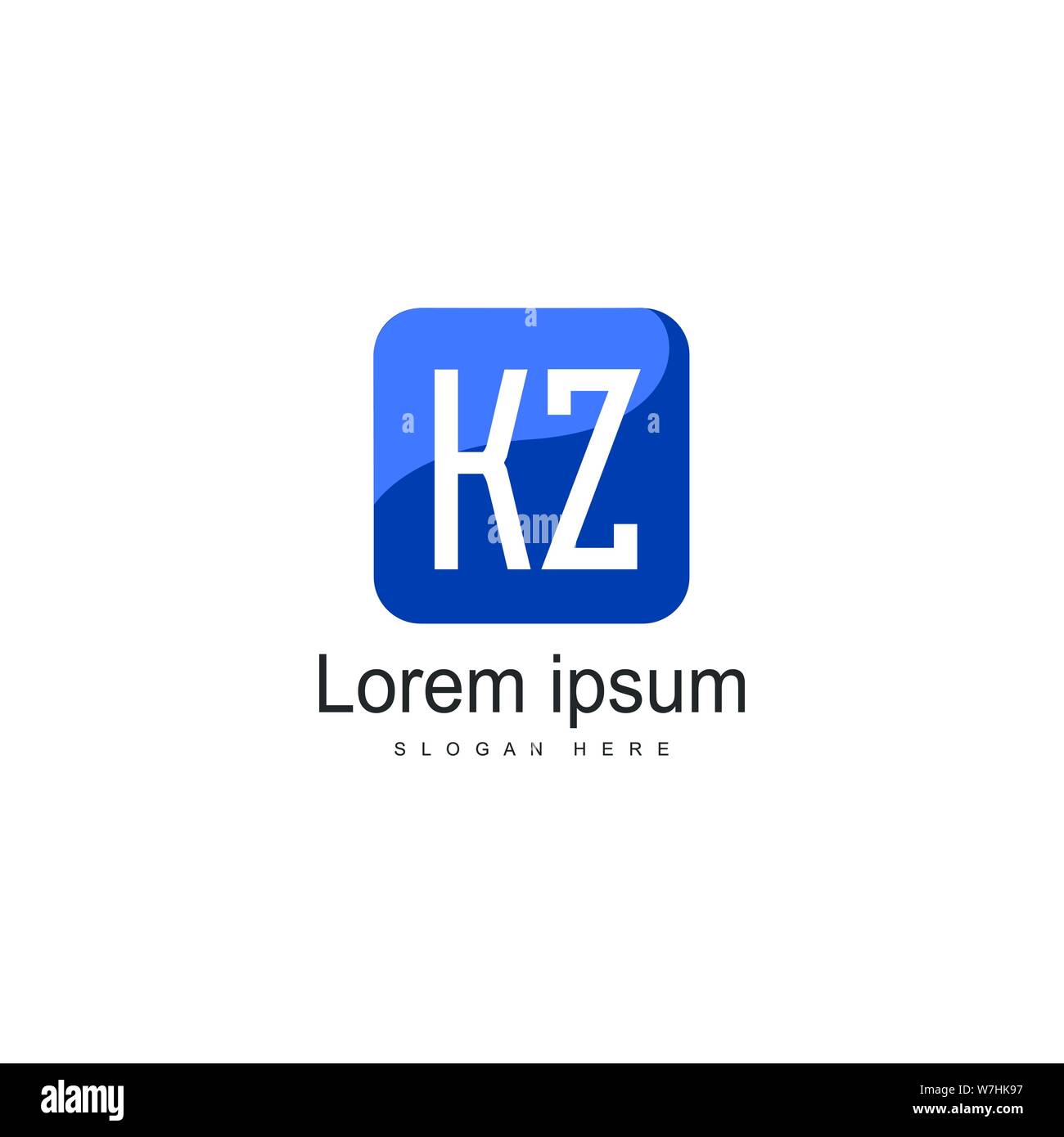 Initial KZ logo template with modern frame. Minimalist KZ letter logo ...