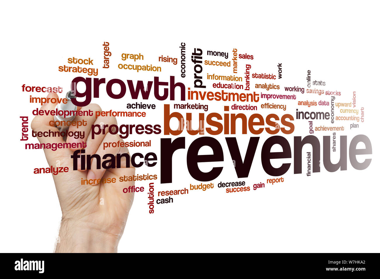 Revenue word cloud Stock Photo - Alamy