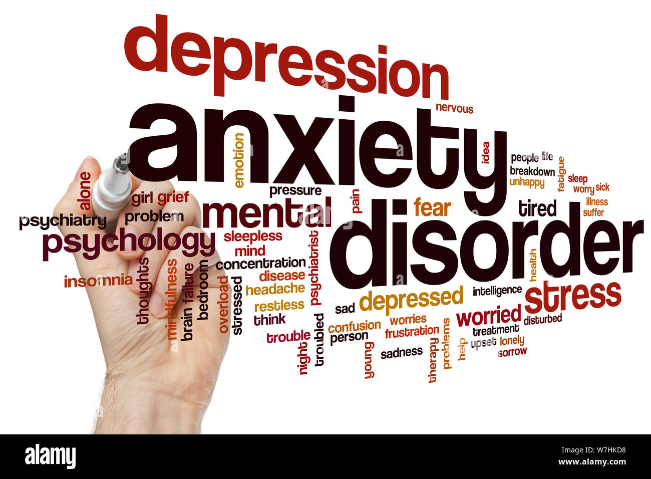 Anxiety disorder word cloud concept Stock Photo - Alamy