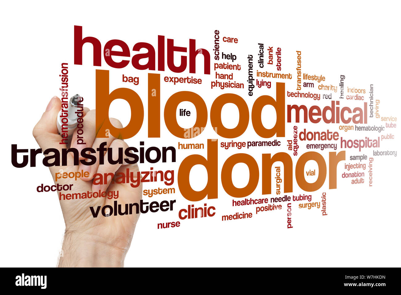 Blood donor word cloud concept Stock Photo - Alamy
